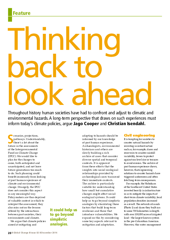 (PDF) Thinking Back to Look Ahead
