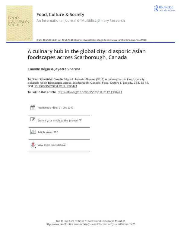 (PDF) A culinary hub in the global city: diasporic Asian foodscapes ...