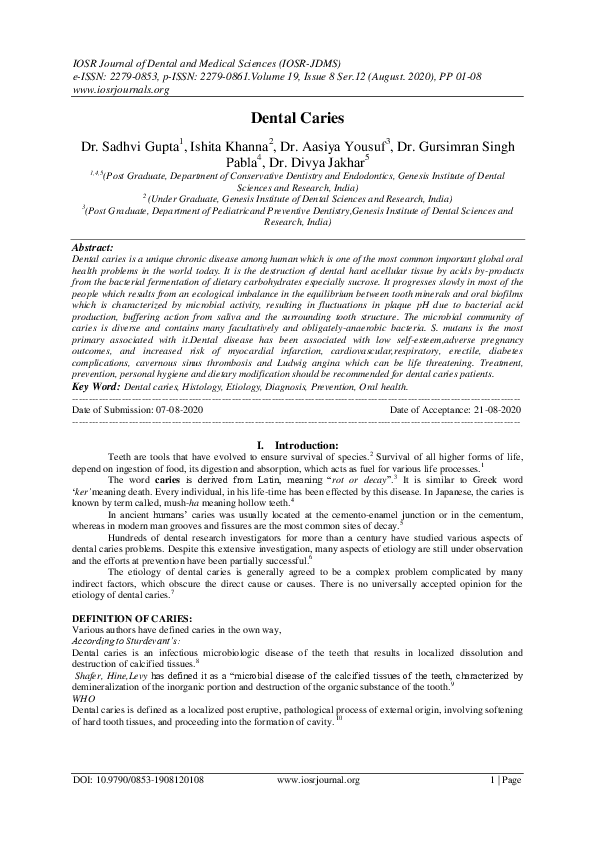 (PDF) Dental Caries