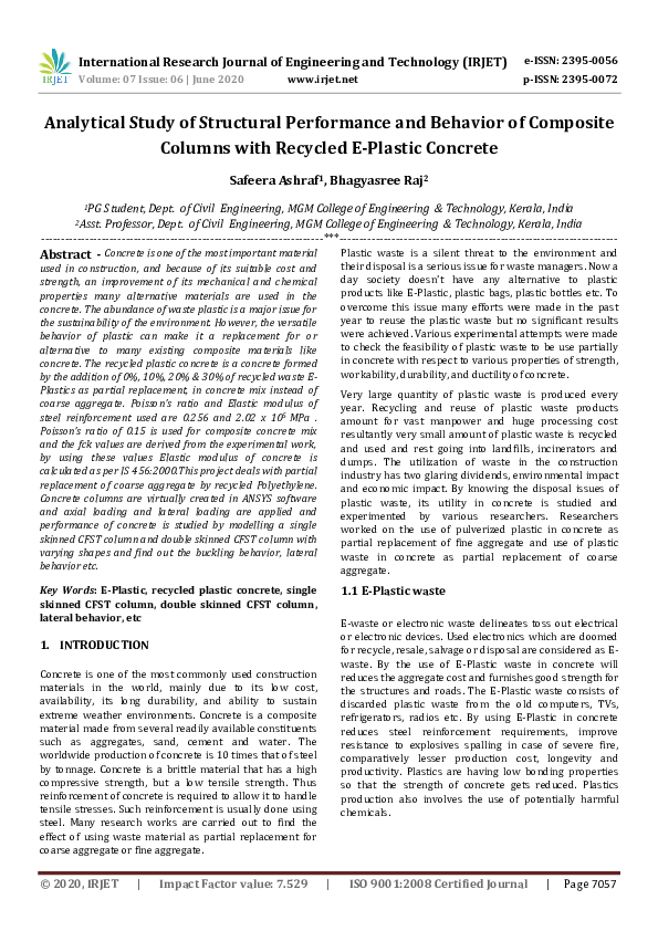 (PDF) IRJET- Analytical Study of Structural Performance and Behavior of ...