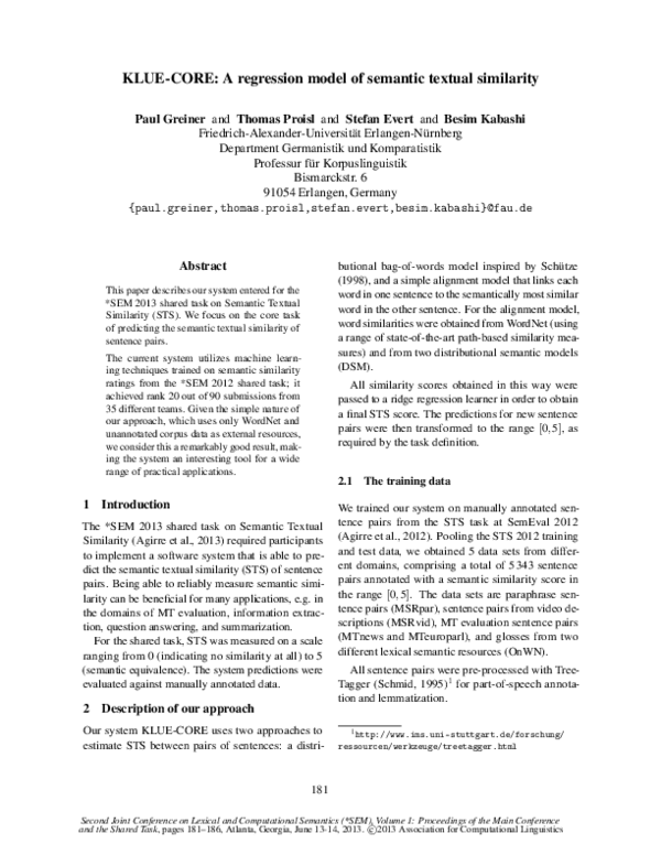 (PDF) KLUE-CORE: A regression model of semantic textual similarity