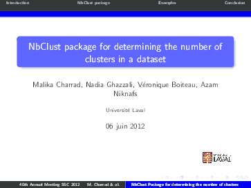 (PDF) NbClust package for determining the number of clusters in a dataset