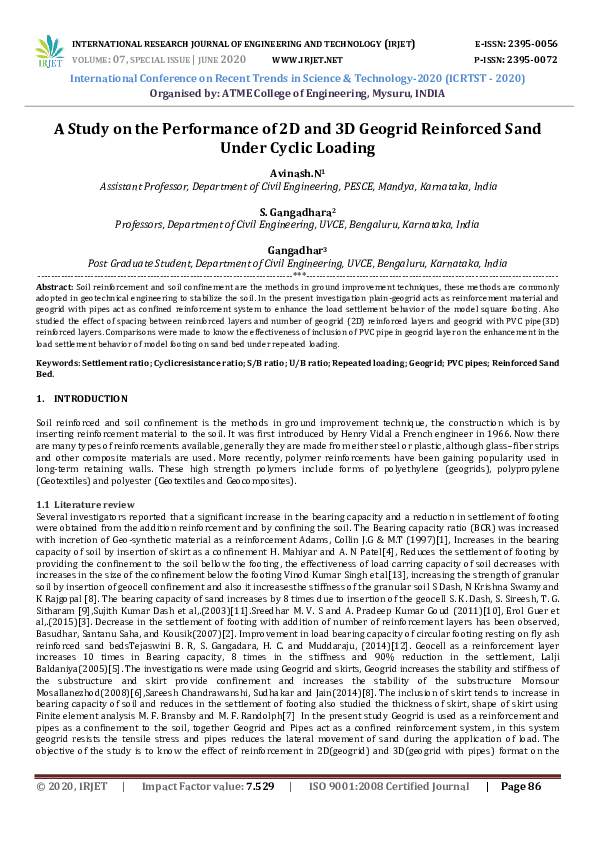 (PDF) IRJET- A Study on the Performance of 2D and 3D Geogrid Reinforced ...