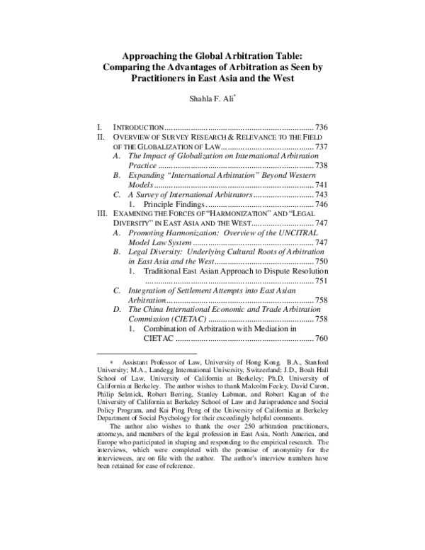 (PDF) Approaching the Global Arbitration Table: Comparing the ...