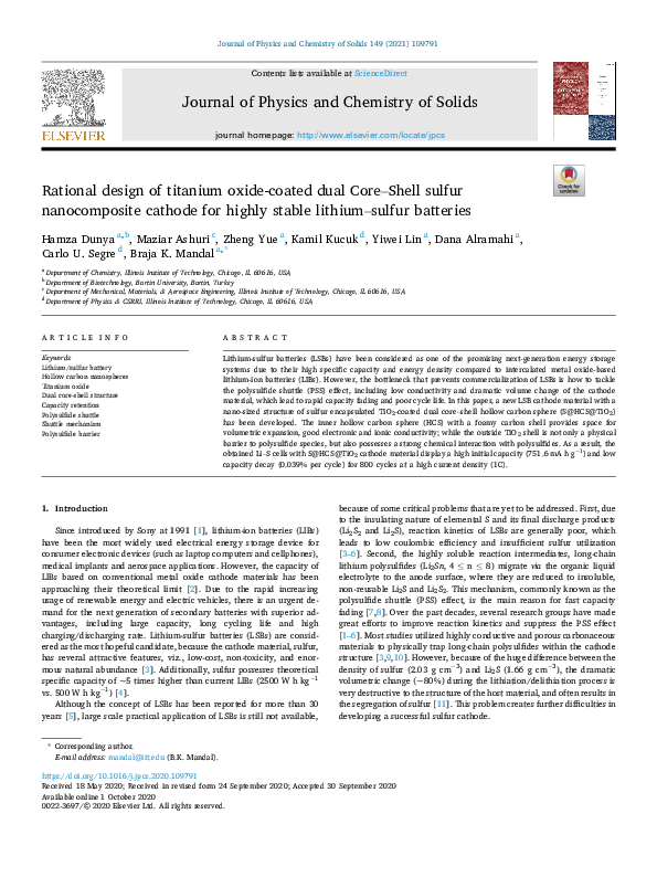 (PDF) Rational design of titanium oxide-coated dual Core–Shell sulfur ...