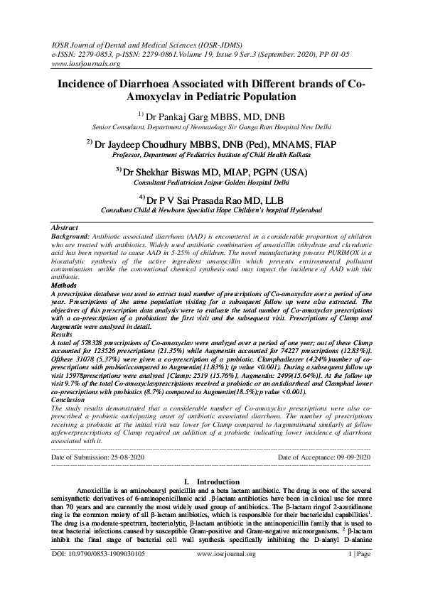 (PDF) Incidence of Diarrhoea Associated with Different brands of Co ...