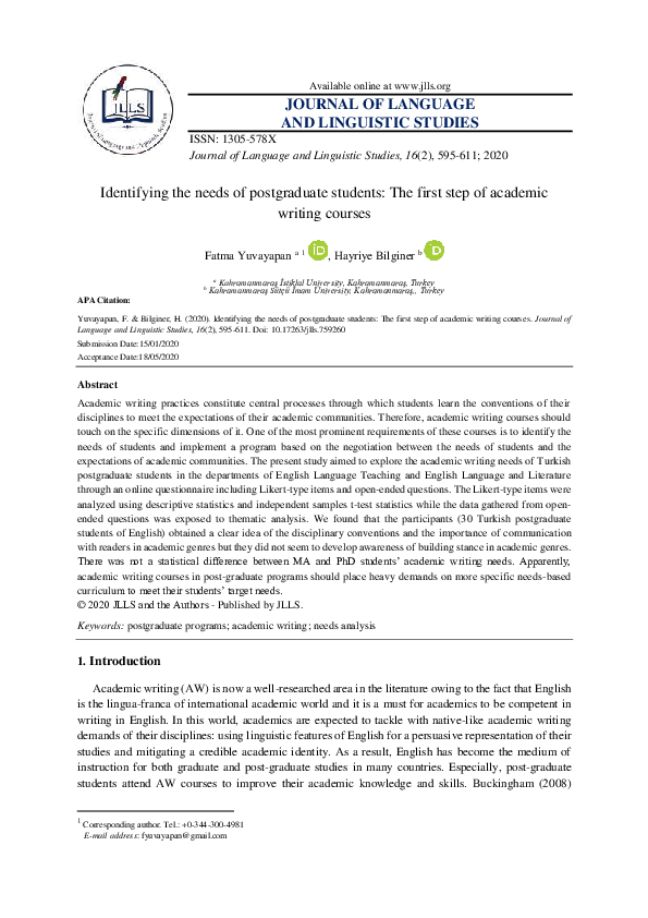 (PDF) Academic writing for graduate students: Essential tasks and ...