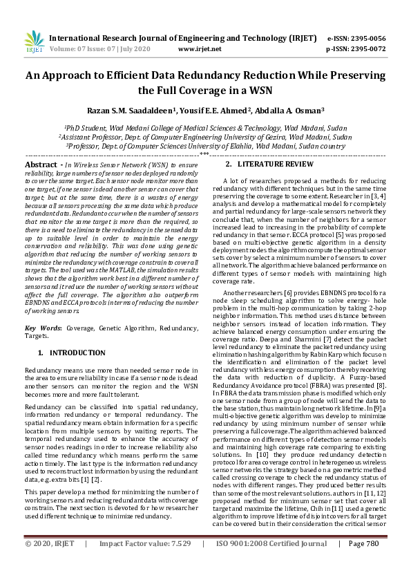 (PDF) IRJET- An Approach to Efficient Data Redundancy Reduction While Preserving the Full ...
