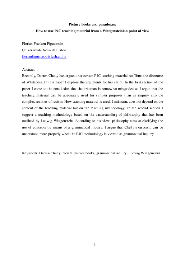 (PDF) Picture books and paradoxes: How to use P4C teaching material ...