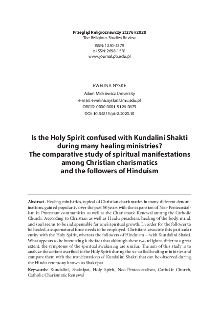 (PDF) Is the Holy Spirit confused with Kundalini Shakti during many ...