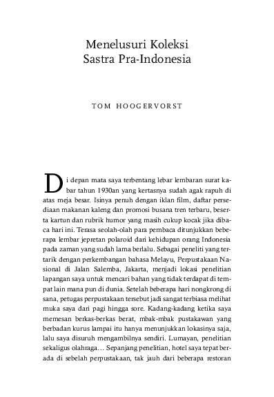 (PDF) (2019), ‘Menelusuri Koleksi Sastra pra-Indonesia.’ In: Wijayanto ...