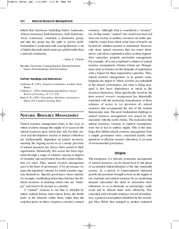(PDF) Natural Resource Management