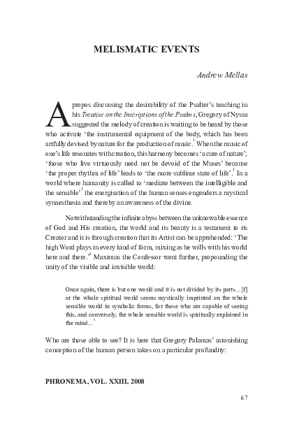 (PDF) Melismatic Events