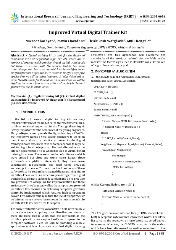 (PDF) IRJET- Improved Virtual Digital Trainer Kit
