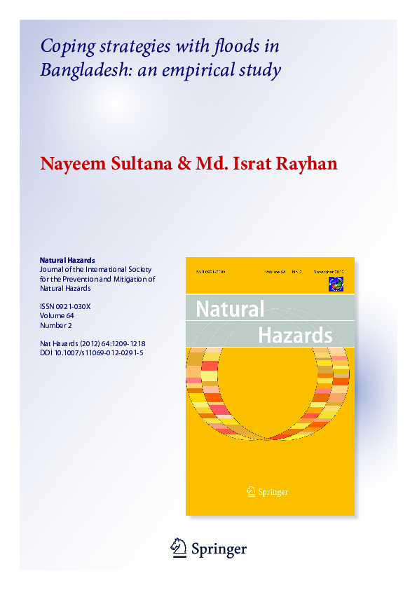 (PDF) Coping strategies with floods in Bangladesh: an empirical study ...