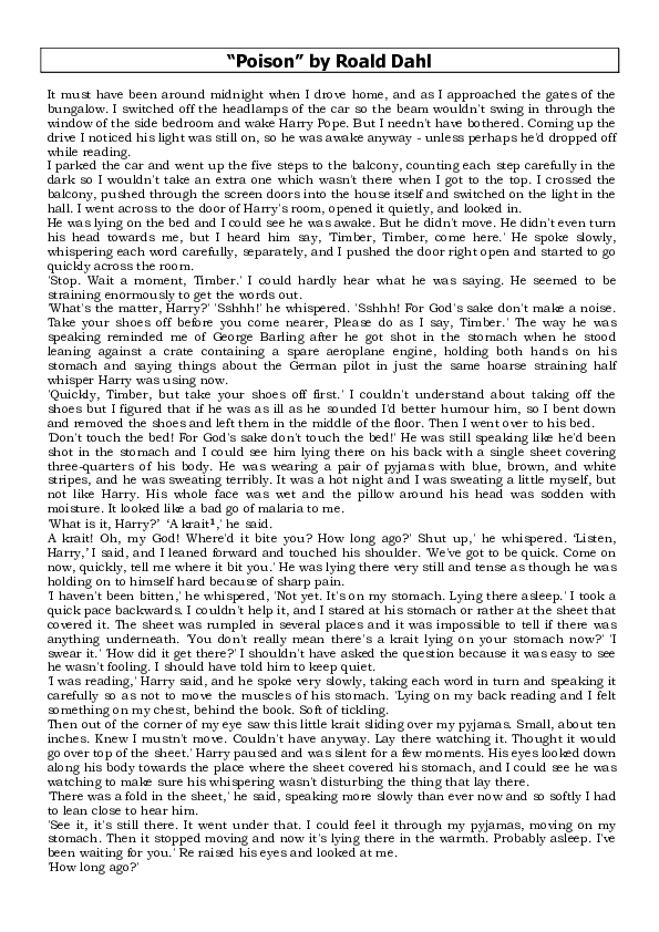 (PDF) "Poison" by Roald Dahl
