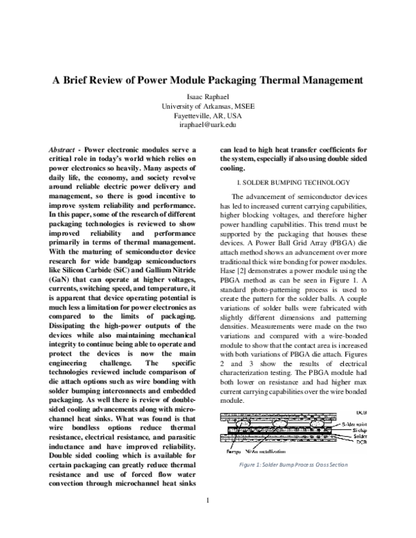 (PDF) A Brief Review of Power Module Packaging Thermal Management