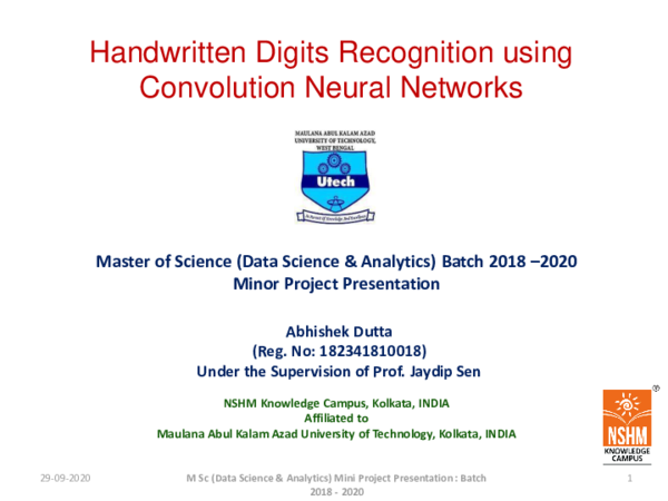 Pdf Handwritten Digits Recognition Using Convolution Neural Networks