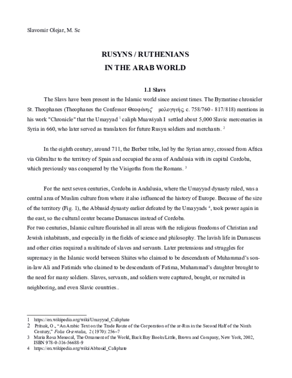 (PDF) RUSYNS / RUTHENIANS IN THE ARAB WORLD