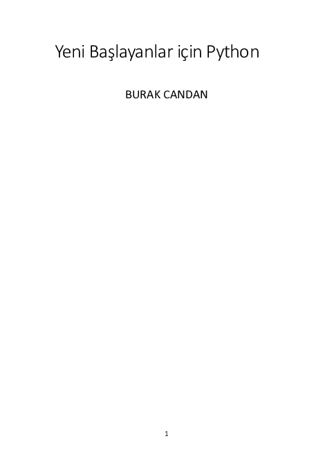(PDF) Yeni Başlayanlar için Python