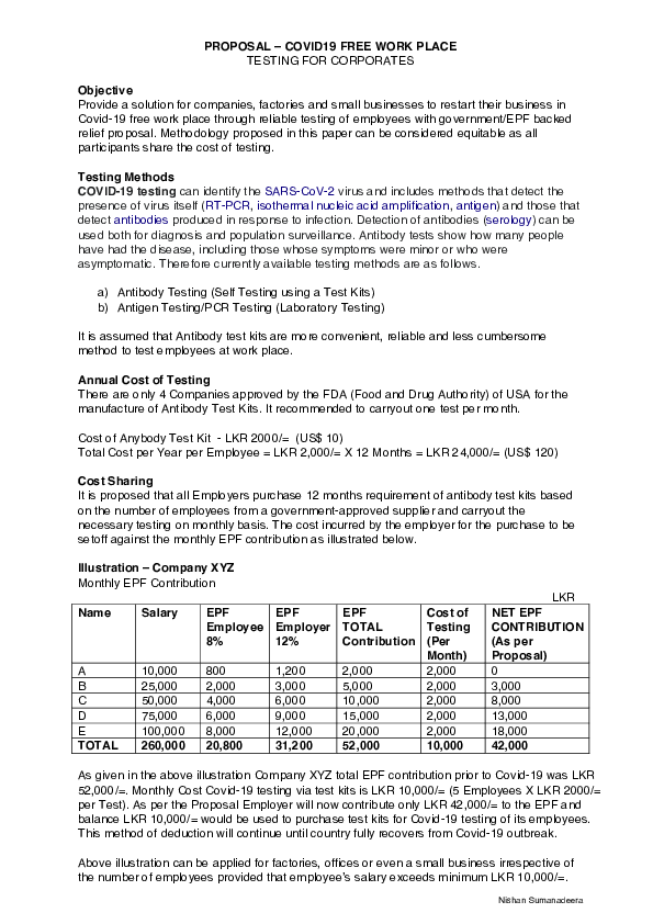 (PDF) Cost-Effective COVID-19 Testing for Companies