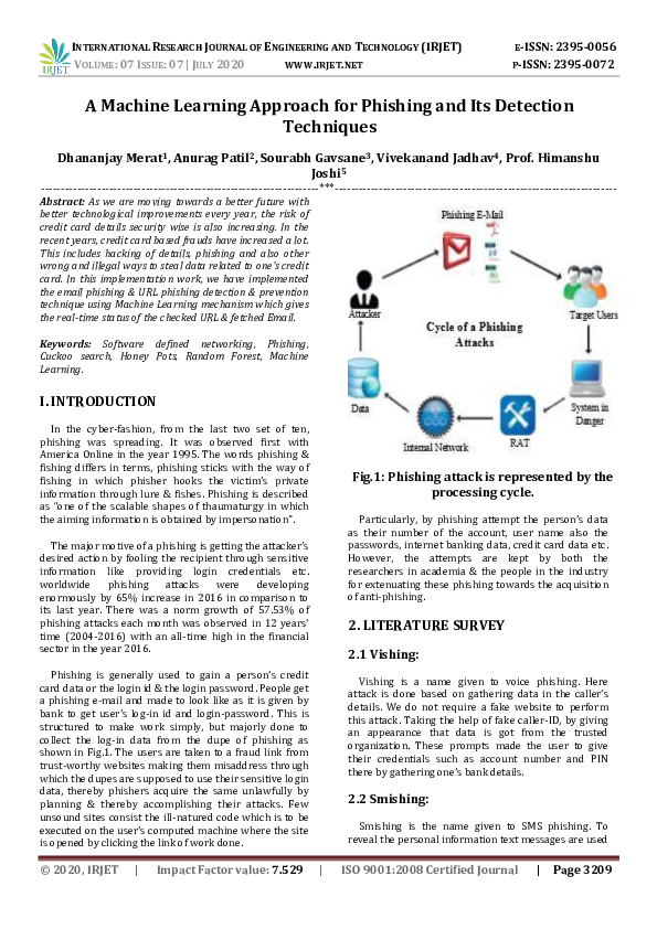(PDF) IRJET- A Machine Learning Approach for Phishing and Its Detection ...