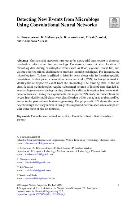 (PDF) Detecting New Events from Microblogs Using Convolutional Neural Networks