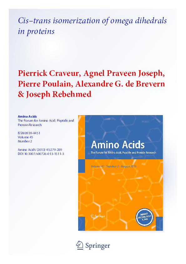 (PDF) Cis–trans isomerization of omega dihedrals in proteins