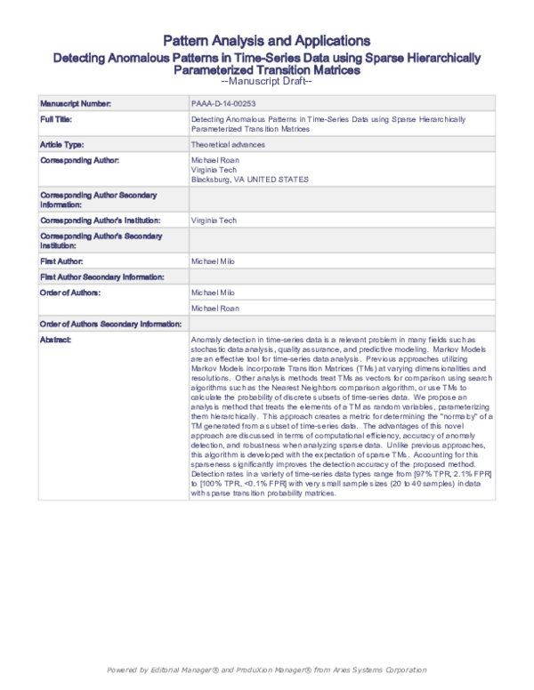 (PDF) Detecting Anomalous Patterns in Time-Series Data using Sparse Hierarchically Parameterized ...