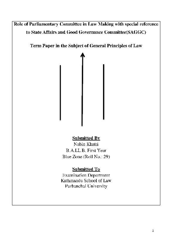 (PDF) Role of Parliamentary Committee in Law Making with special ...