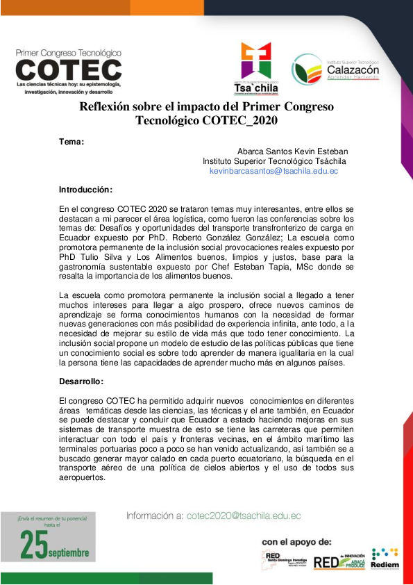 (PDF) Formato Reflexión Kevin Abarca Santos