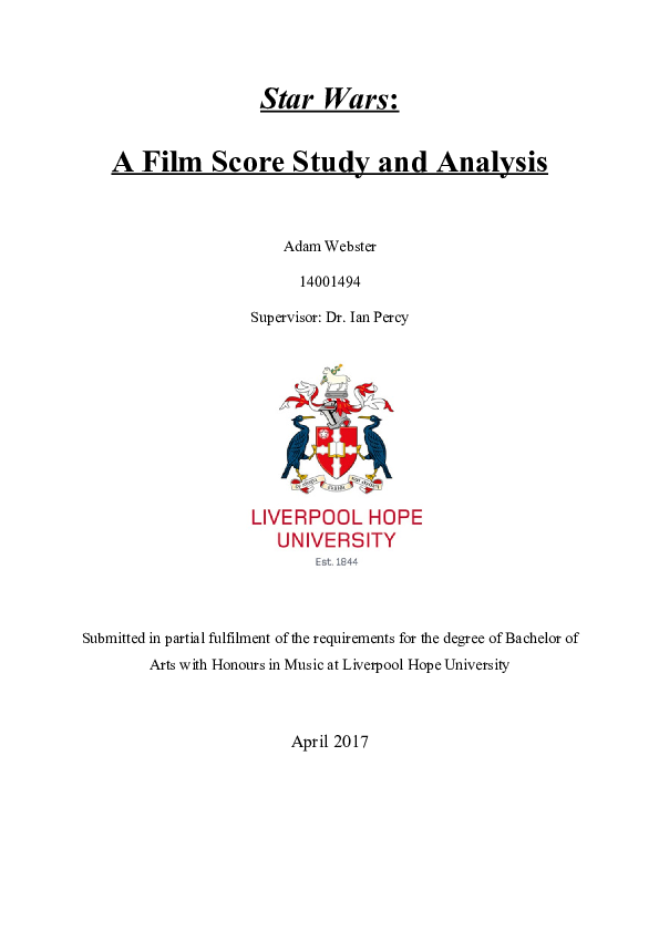 (DOC) Star Wars - A Film Score Study and Analysis