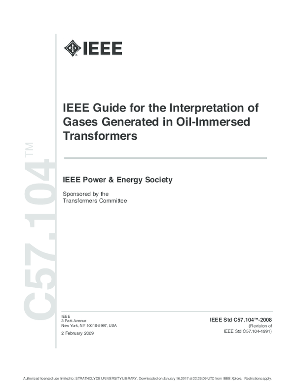 (PDF) IEEE Guide for the Interpretation of Gases Generated in Oil-Immersed Transformers IEEE ...