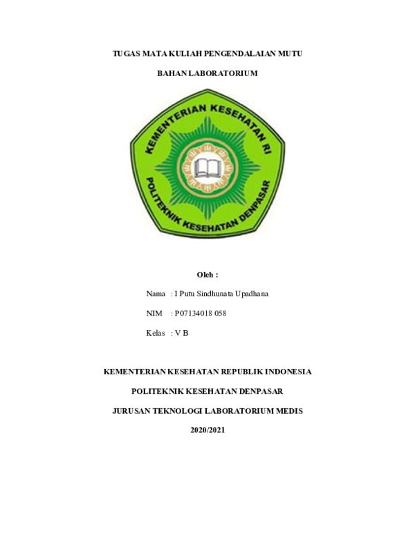 (DOC) Uji Kualitas Reagent Pemeriksaan Treponema Pallidum ...