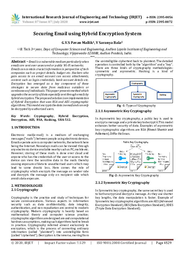 (PDF) IRJET- Securing Email using Hybrid Encryption System