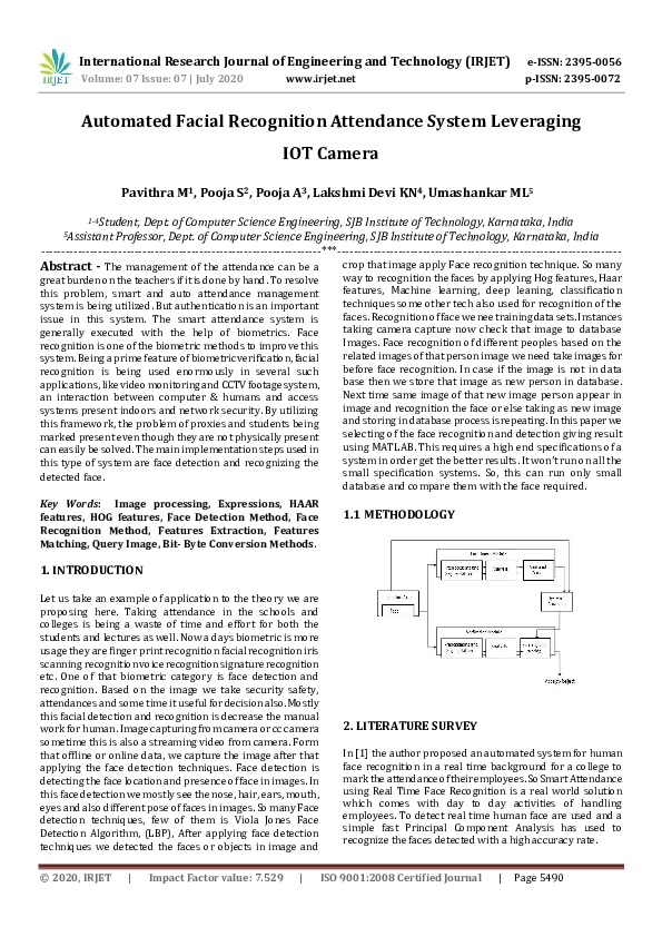 (PDF) IRJET- Automated Facial Recognition Attendance System Leveraging ...