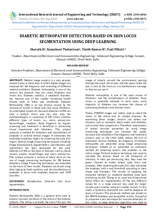 (PDF) IRJET- DIABETIC RETINOPATHY DETECTION BASED ON SKIN LOCUS ...