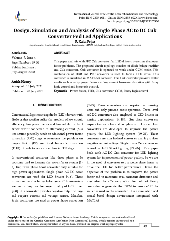 (PDF) Design, Simulation and Analysis of Single Phase AC to DC Cuk ...