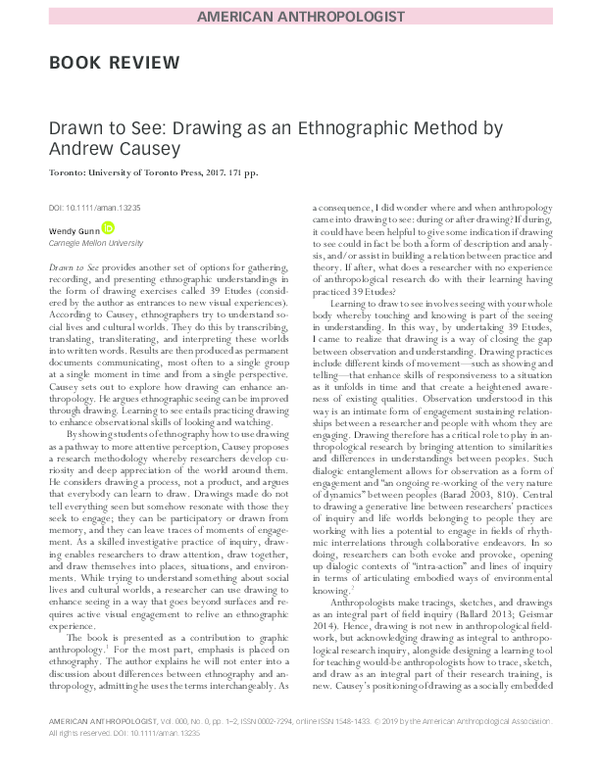(PDF) Drawn to See: Drawing as an Ethnographic Method by Andrew Causey