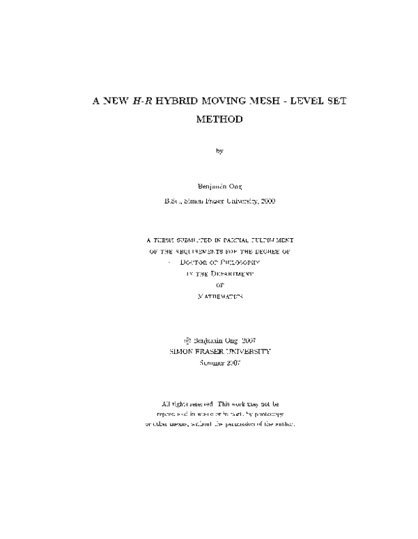 (PDF) A new hr hybrid moving mesh-level set method