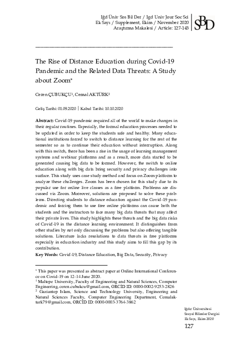 (PDF) The Rise of Distance Education during Covid-19 Pandemic and the ...