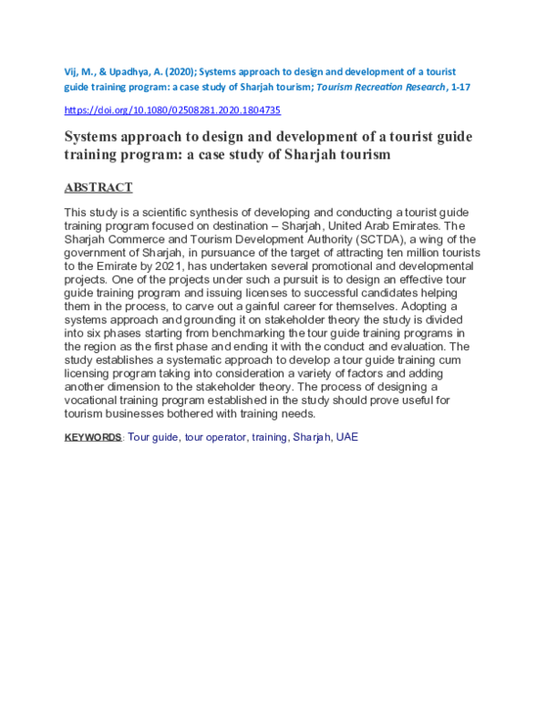 (DOC) Systems approach to design and development of a tourist guide ...