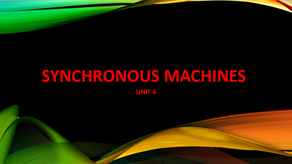 (PPT) Synchronous Machine