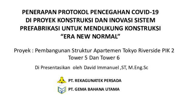 (PDF) "ERA NEW NORMAL" Proyek : Pembangunan Struktur Apartemen Tokyo ...