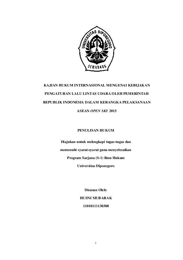 (PDF) KAJIAN HUKUM INTERNASIONAL MENGENAI KEBIJAKAN PENGATURAN LALU ...