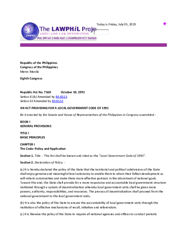 (DOC) Local Government Code | Jason Loyola - Academia.edu