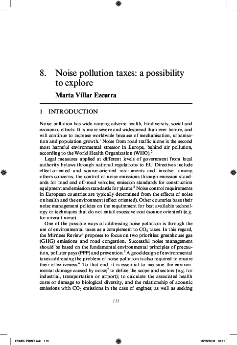 (PDF) Noise pollution taxes: a possibility to explore