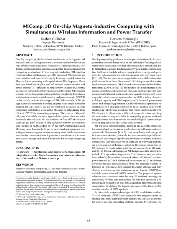 (PDF) MIComp: 3D On-chip Magneto-Inductive Computing with Simultaneous ...