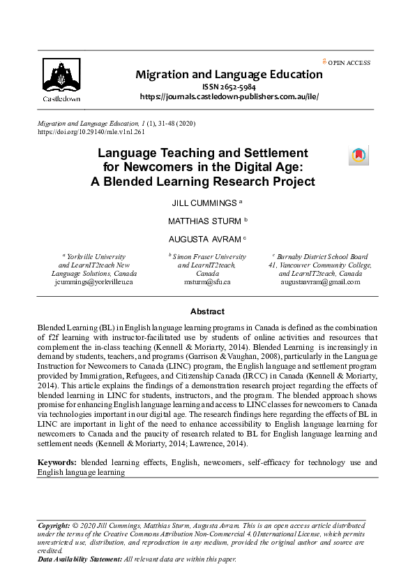 (PDF) Migration and Language Education Language Teaching and Settlement ...
