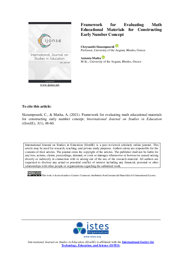 (PDF) Framework for Evaluating Math Educational Materials for ...